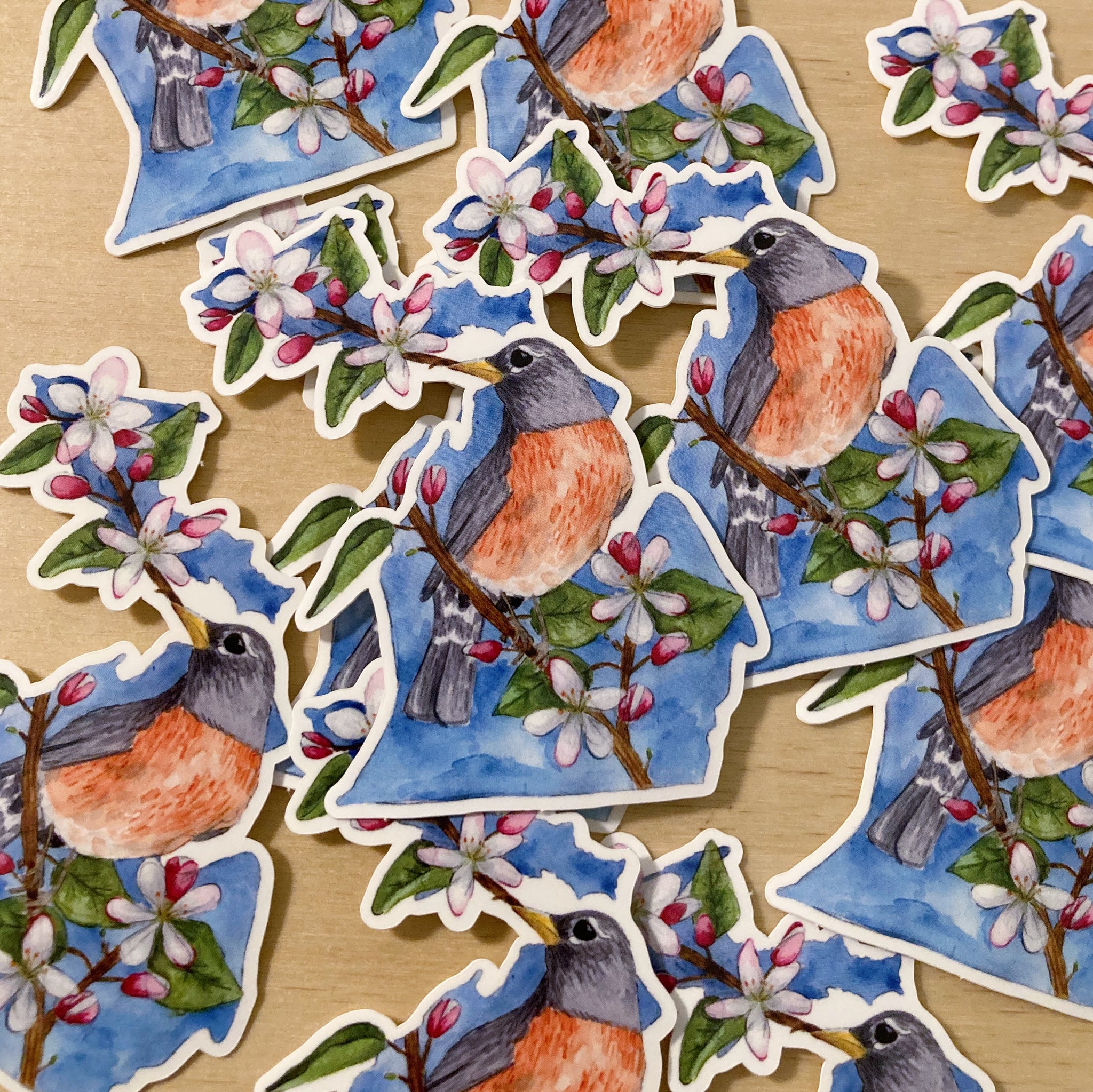 American Robin Sticker – Adele by Adele Jackson